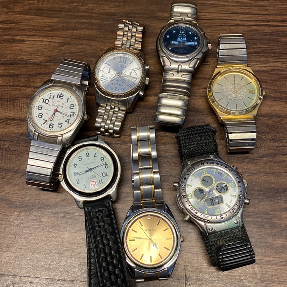 Accessories | Vintage Mens Watch Lot Untested Timex Geneva Sharp ...